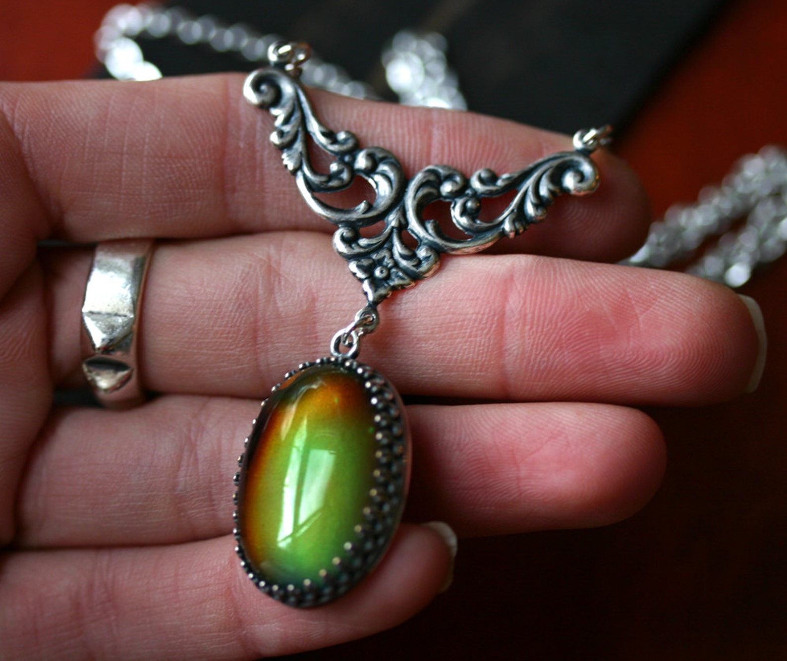 Mood Necklace Color Changing Stone - Etsy