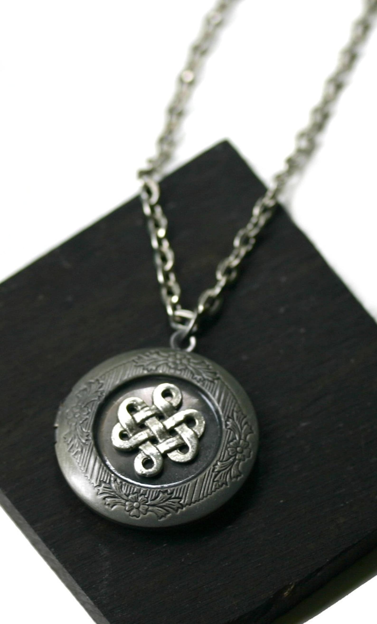 Celtic Locket in Antique Silver - Etsy