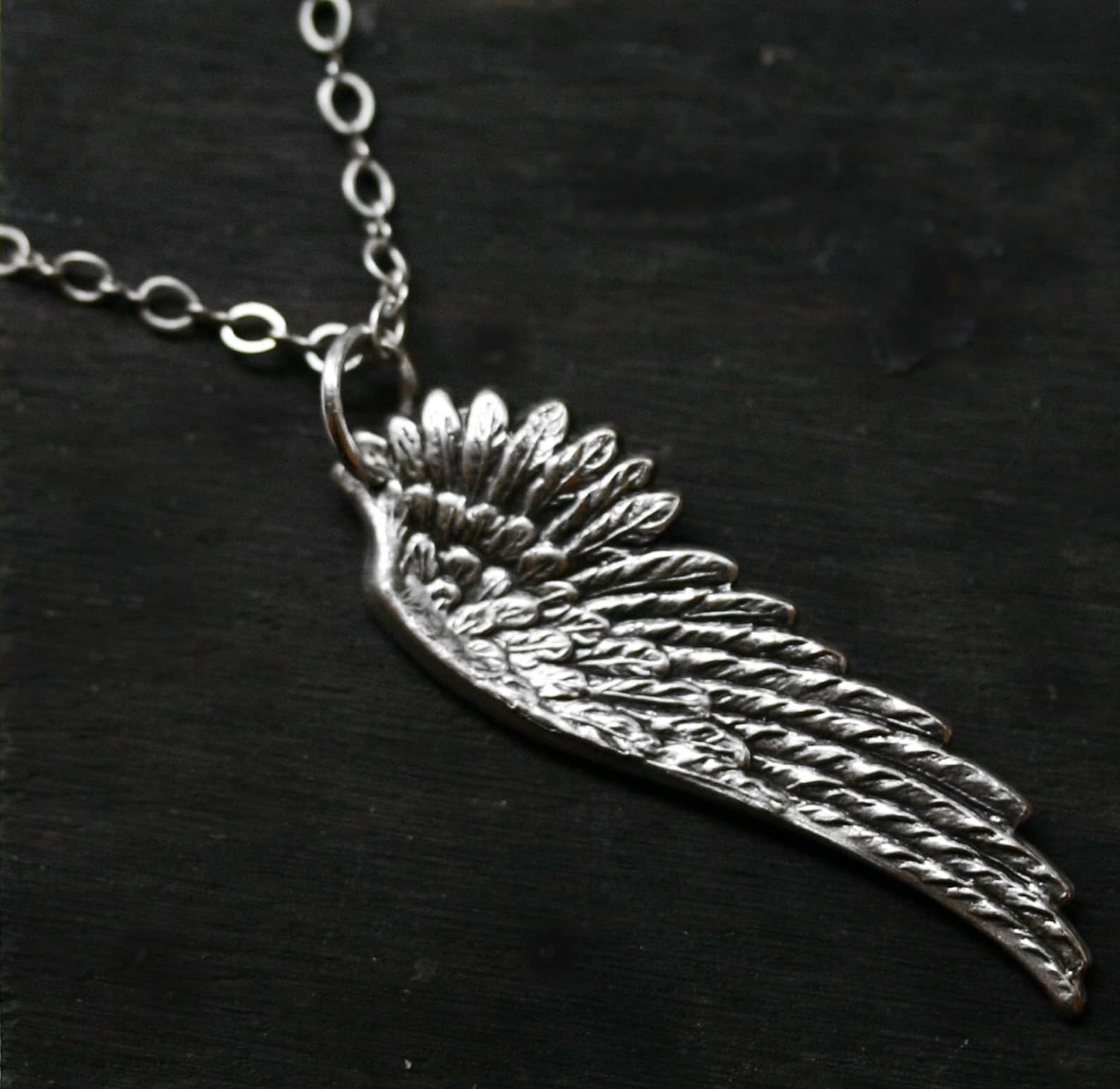 Silver Angel Wing Necklace - Etsy