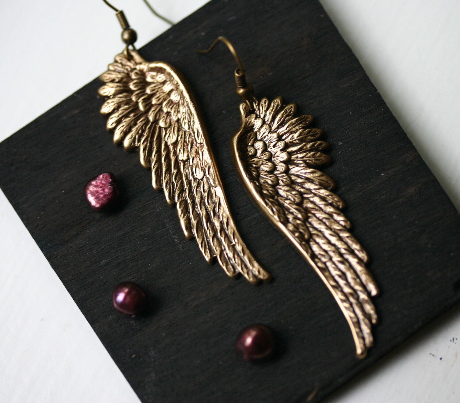 Gold Angel Wing Earrings - Etsy