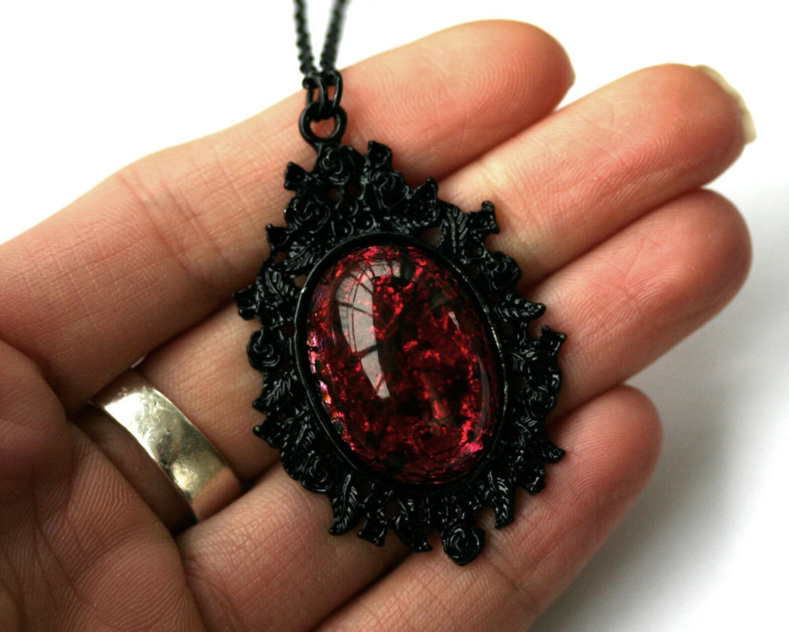 Firey Blue Dragon Breath Opal Necklace - Etsy