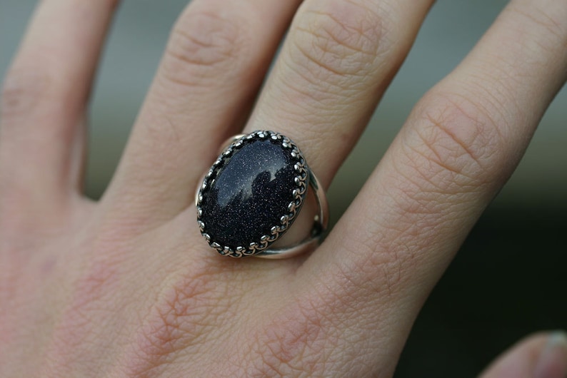 Blue Goldstone Ring Adjustable Sizes 5-10 - Etsy