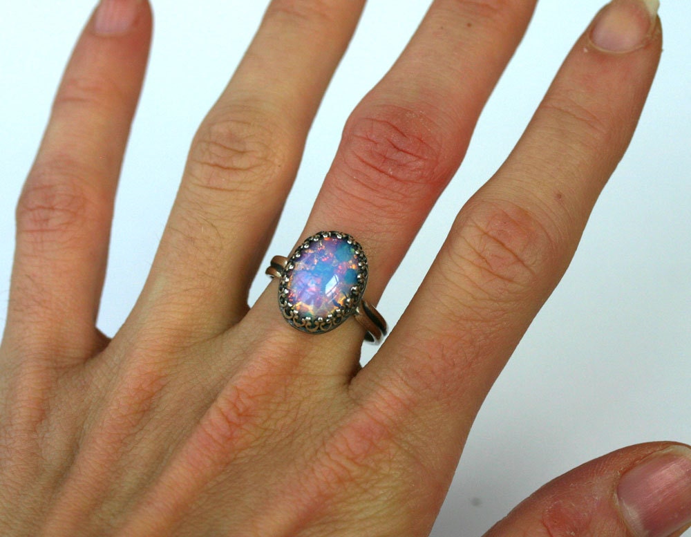 Pink Fire Opal Ring - Etsy