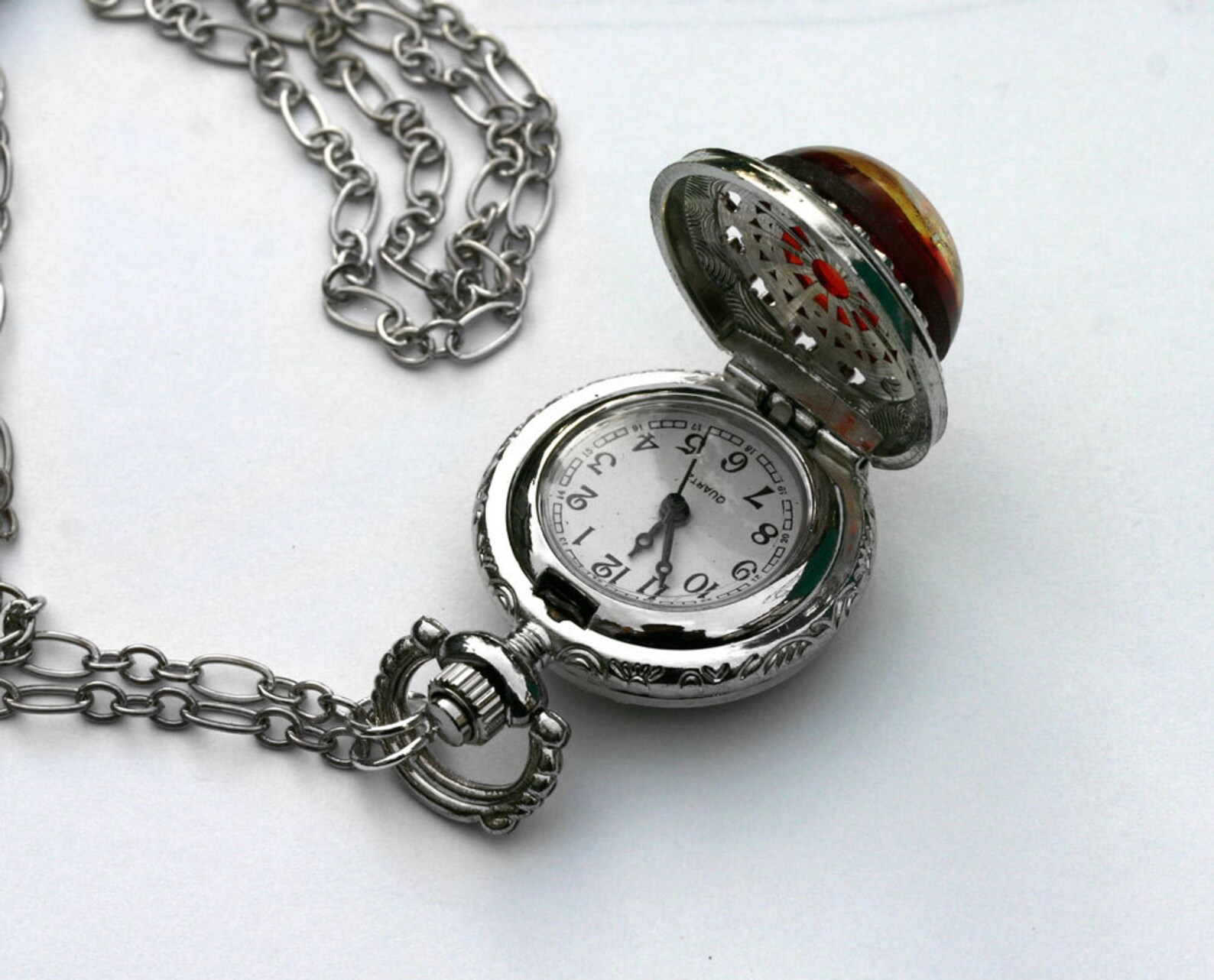 Dragon Breath Pocket Watch Fire Opal - Etsy