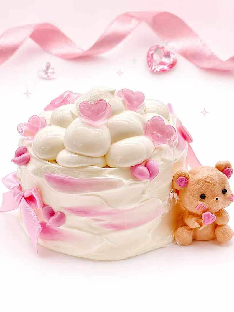 Bear Jelly Cake Taba Squishy, Handmade Kawaii Dessert Stress Toy Gift ...