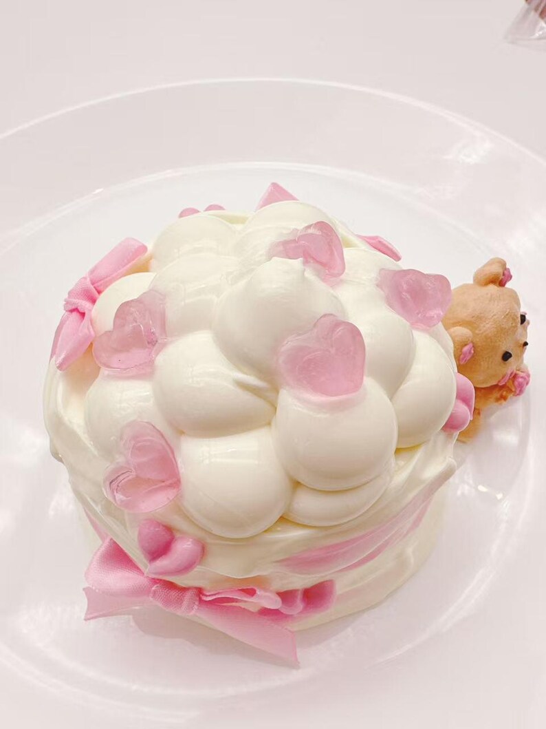Bear Jelly Cake Taba Squishy, Handmade Kawaii Dessert Stress Toy Gift ...