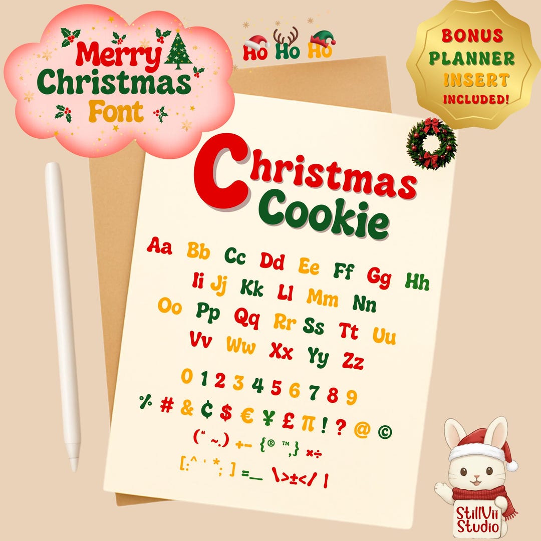 Christmas Retro Font, Groovy Bubble Font, Chubby Handwriting, Cute Bold ...