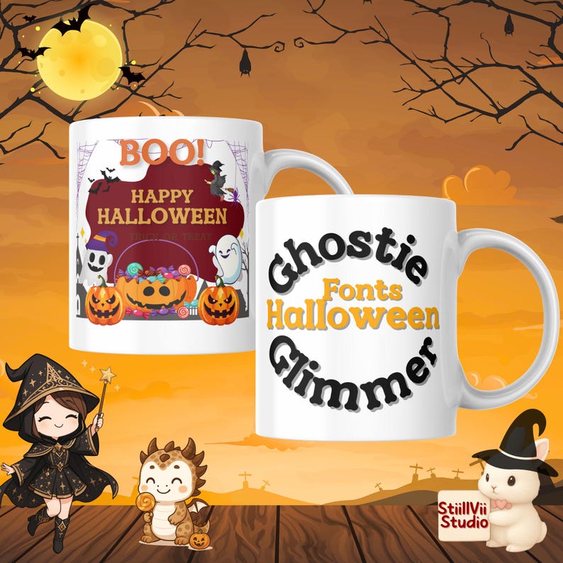 Spooky Skeleton Halloween Font, Cricut & Procreate, Friendly Ghost Font ...