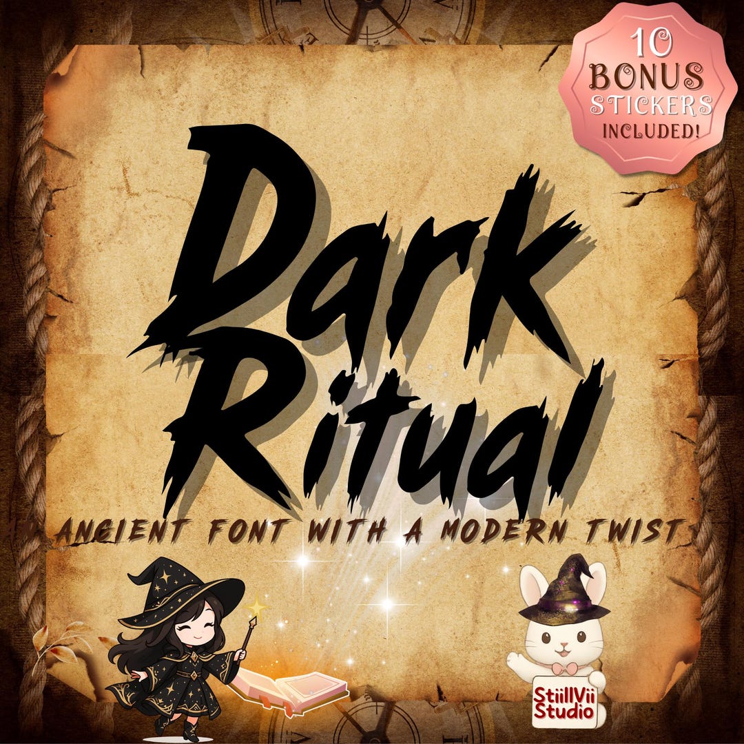 Grunge Halloween Font, Spooky Script for Cricut, Procreate & Canva ...