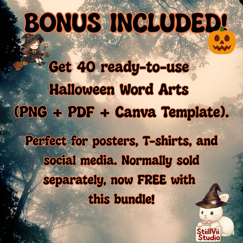 Spooky Halloween Font Bundle: Gothic Swash Font for Procreate. (word ...