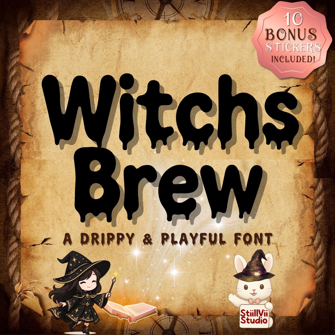 Drippy Halloween Font, Spooky Script for Cricut, Procreate & Canva ...