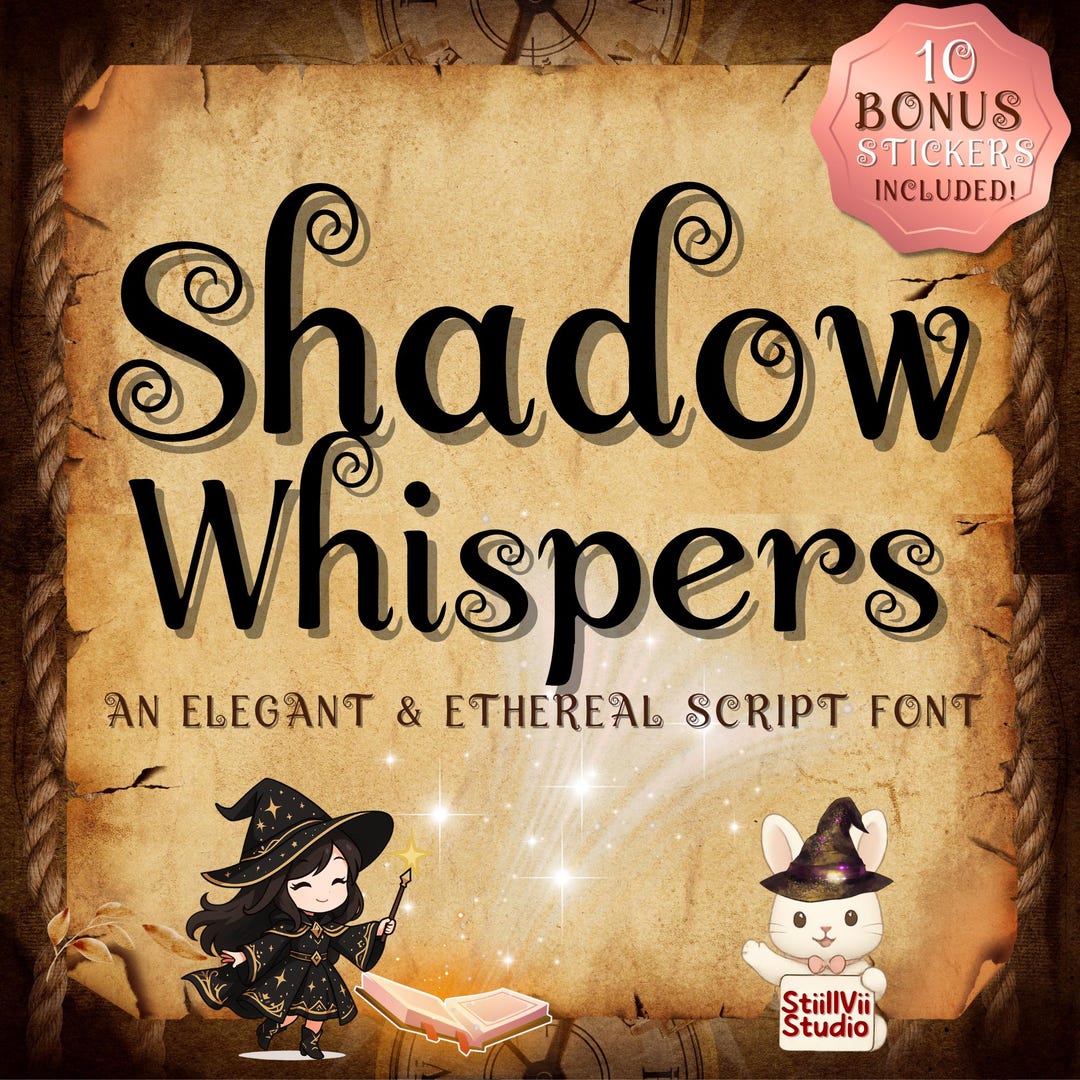 Spooky Script With Swashes Halloween Font, Witchy, Procreate & Canva ...