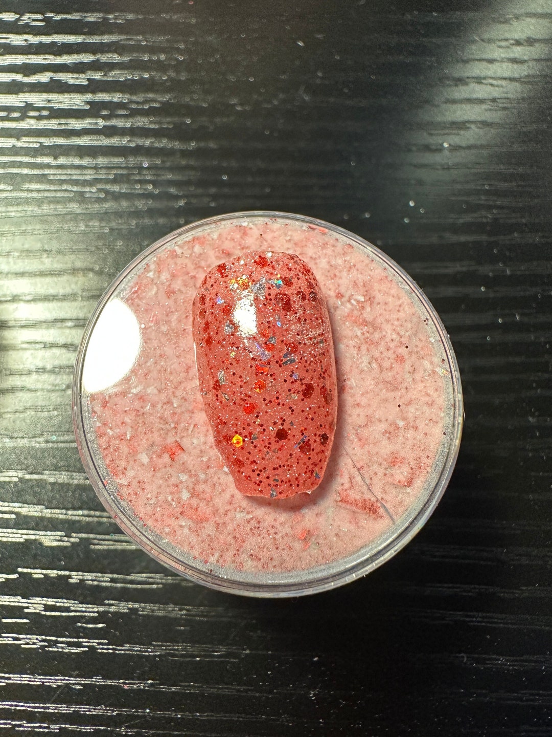 Blood Rush - Red and Silver Glitter and Flake Nail Dip Glitter Acrylic ...