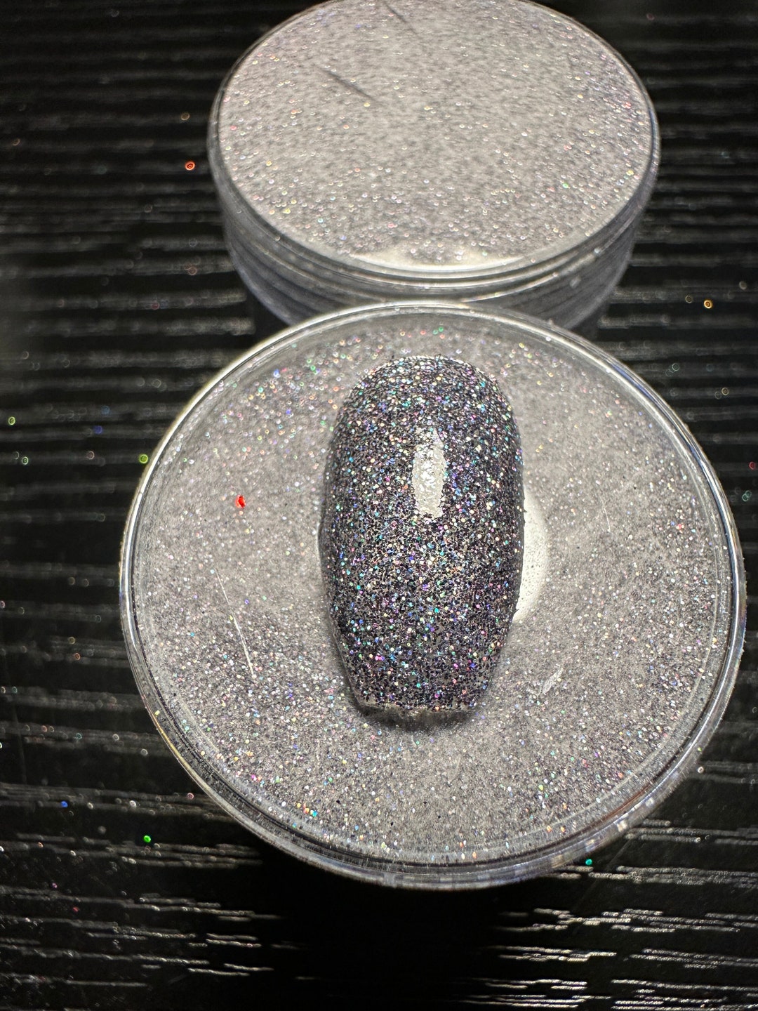 Supernova -dark Gray Nail Dip Glitter Acrylic Powder - Etsy