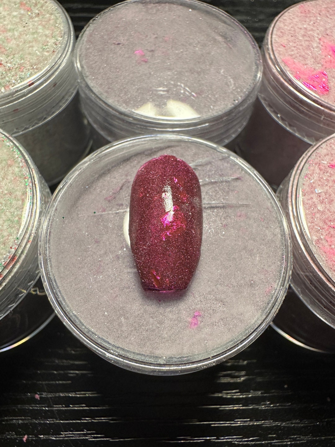 Blarg - Blackened Hot Pink Nail Dip Glitter Acrylic Powder With Pink ...
