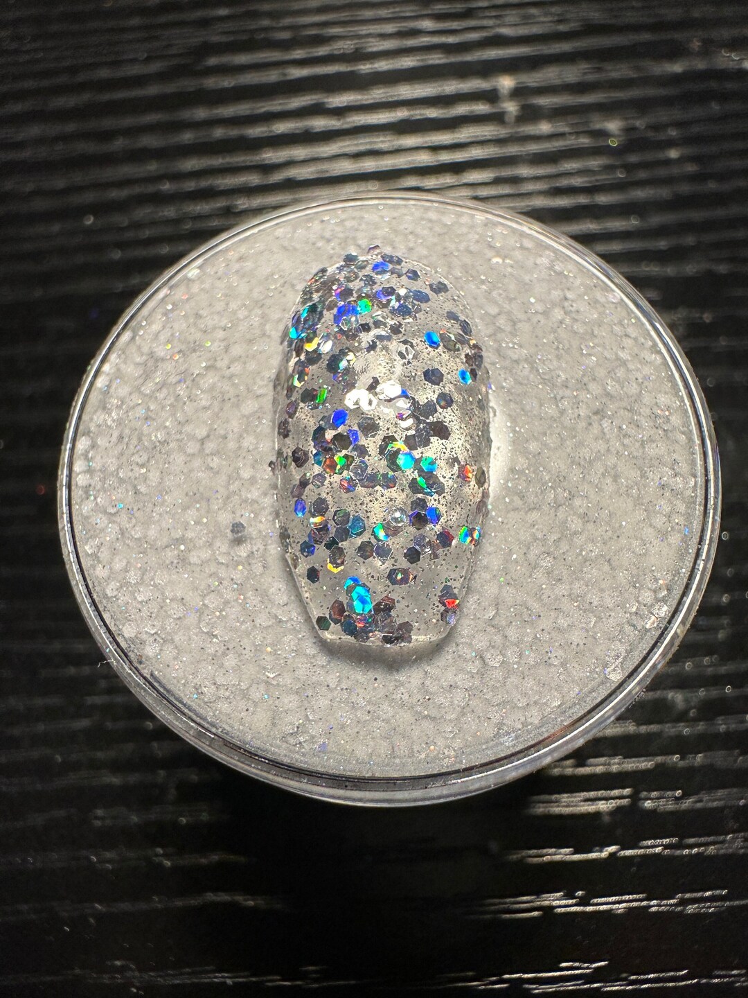 Comet - Silver Holo Chunky Nail Dip Glitter Acrylic Powder - Etsy