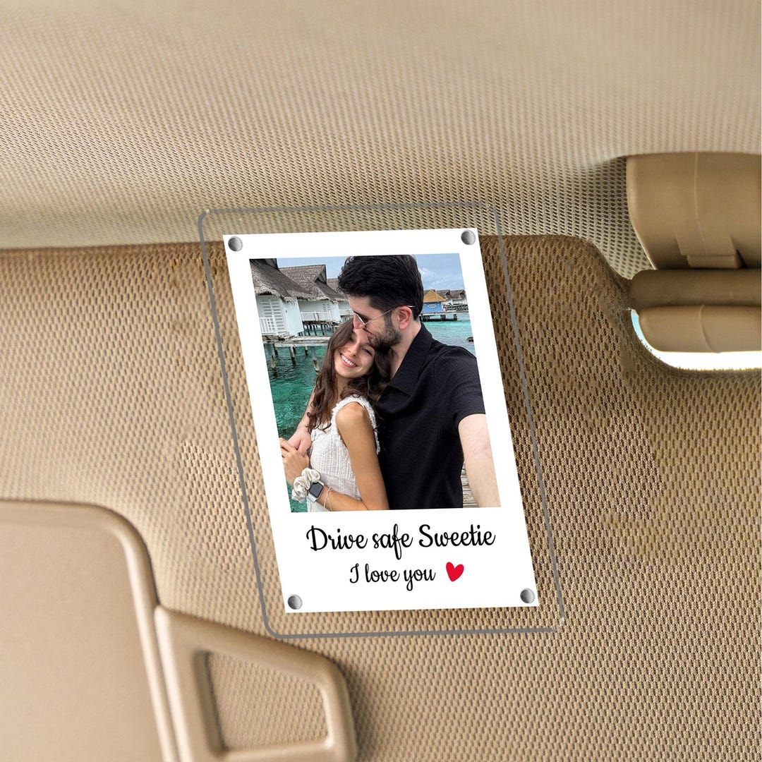 Car Visor Clip With Your Photo - Custom Visor Clip Drive Safe I Love ...