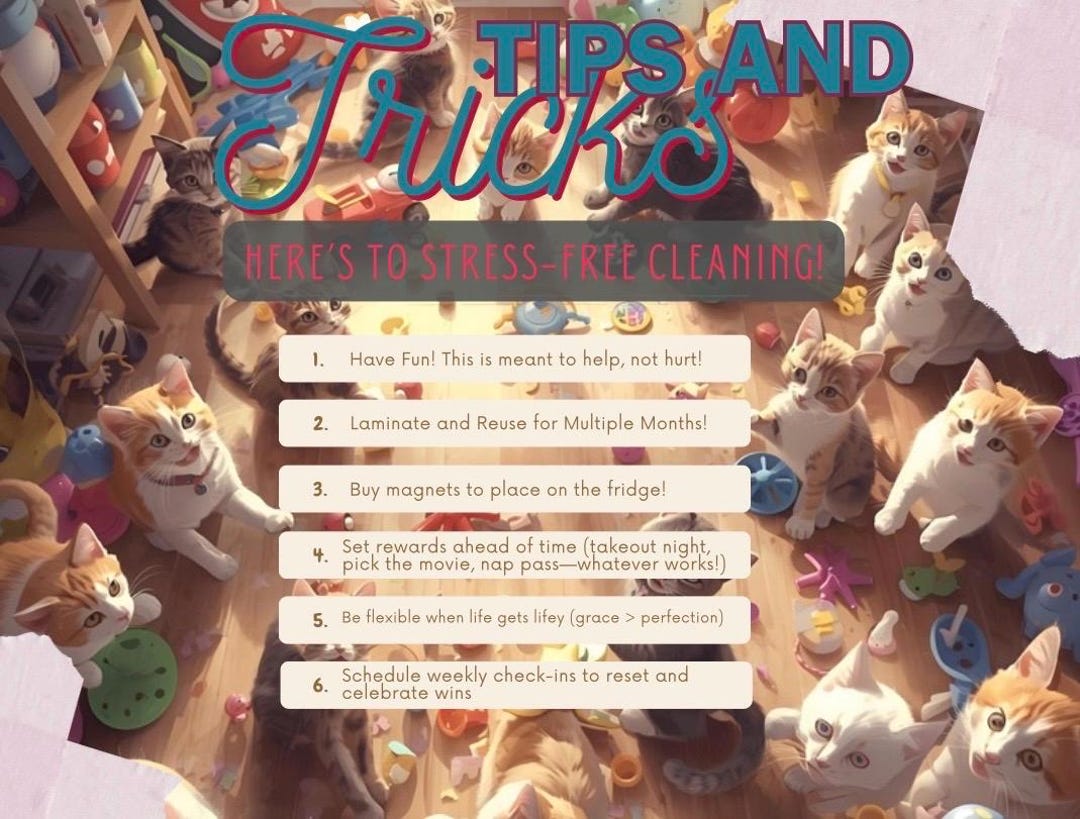 Cat Lover Couples Chore Chart - Etsy