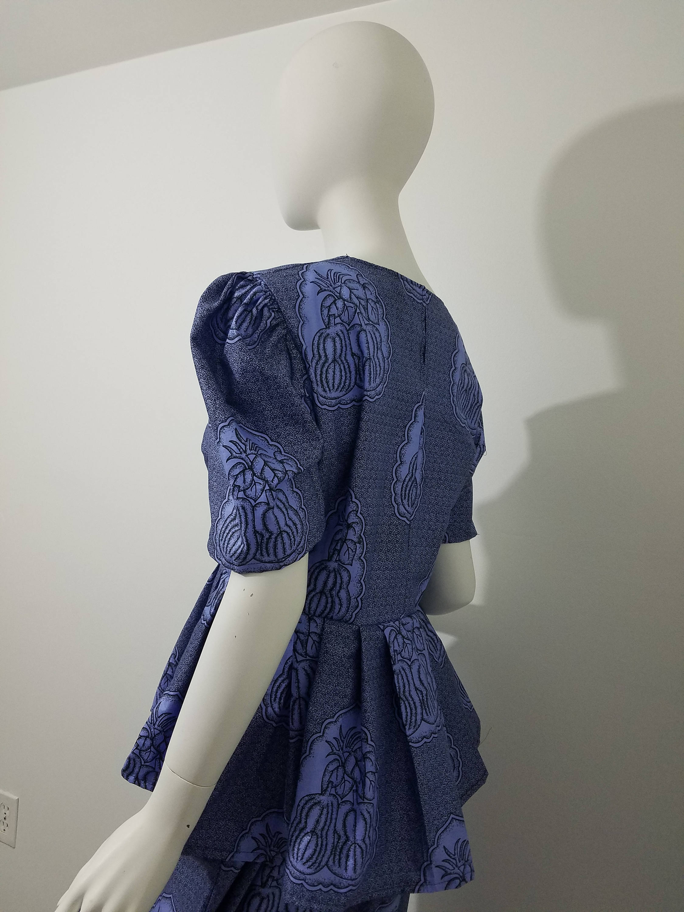 Peplum Blouse Mermaid Skirt Ankara African Print Kitenge Set Blue With ...