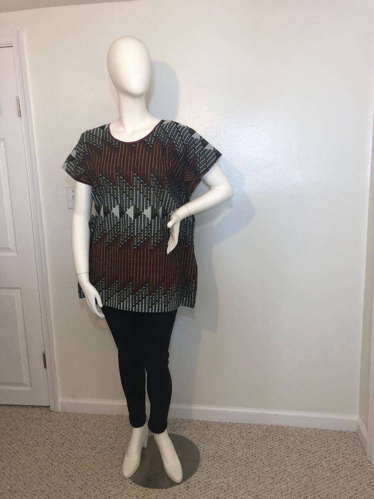 Ankara Blouse Long Tunic Caftan African Print Kitenge Kaftan Maroon ...