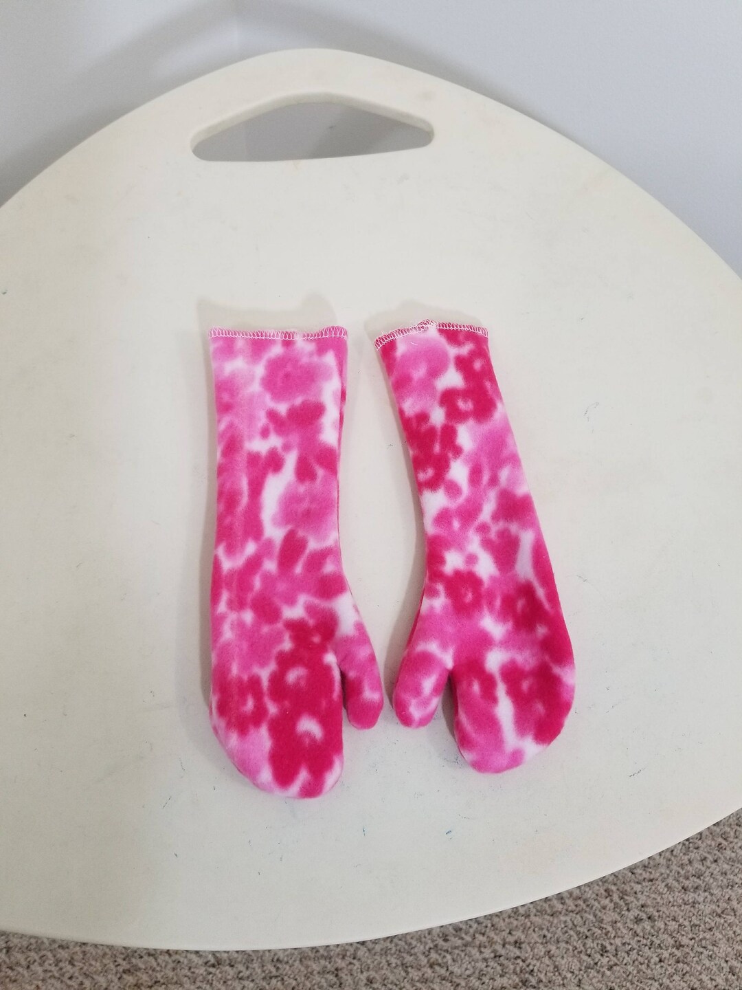 Fleece Pink Floral Long Childrens Mittens - Etsy
