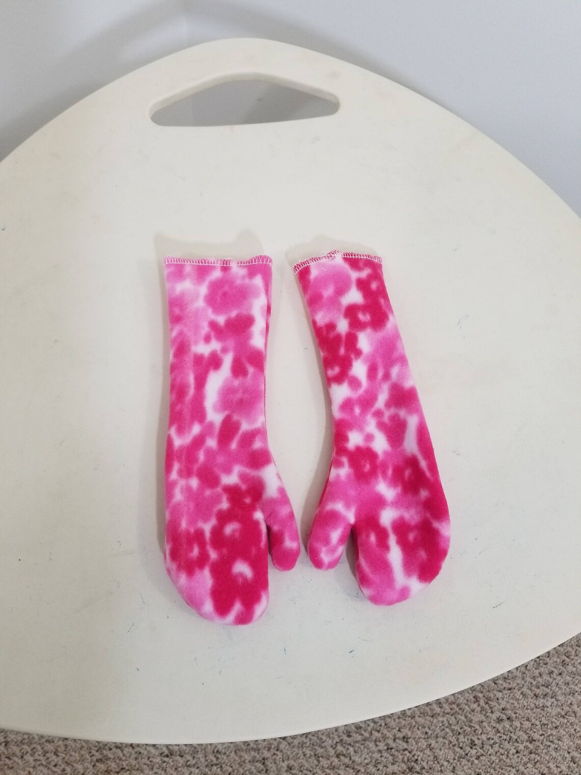 Fleece Pink Floral Long Childrens Mittens - Etsy