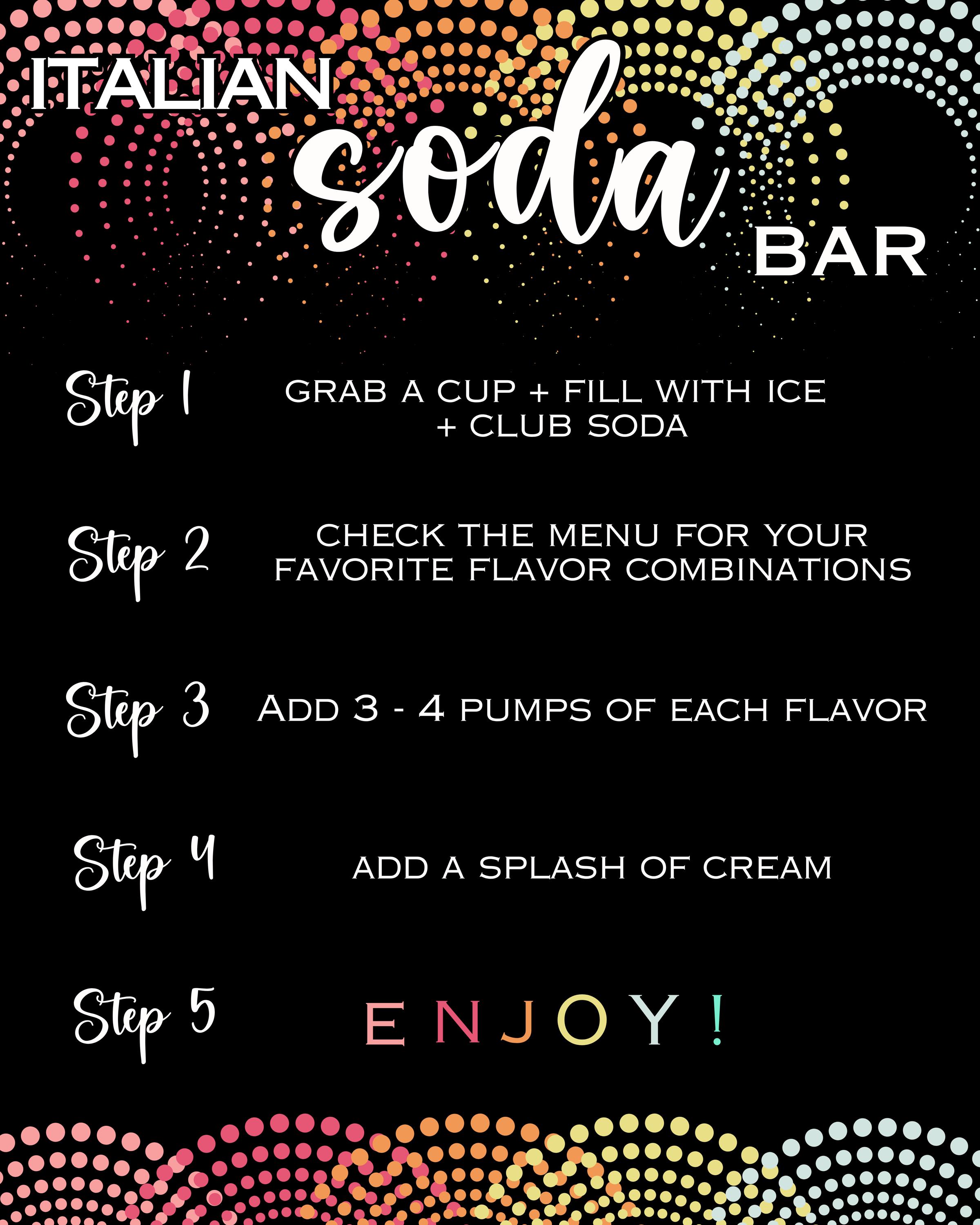 Editable Italian Soda Bar Menu Template | Printable Drink Menu and ...