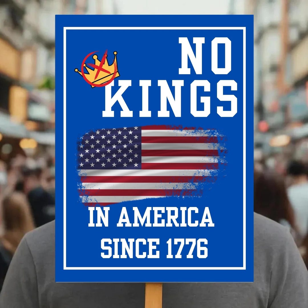 No Kings in America Protest Sign, Anti-trump Resistance, Political ...