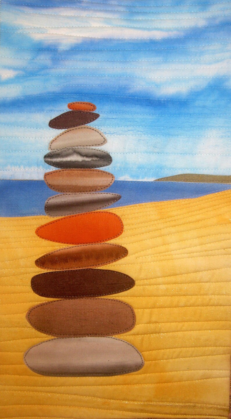 Landscape Art Quilt Pattern Pebble Stack - Etsy