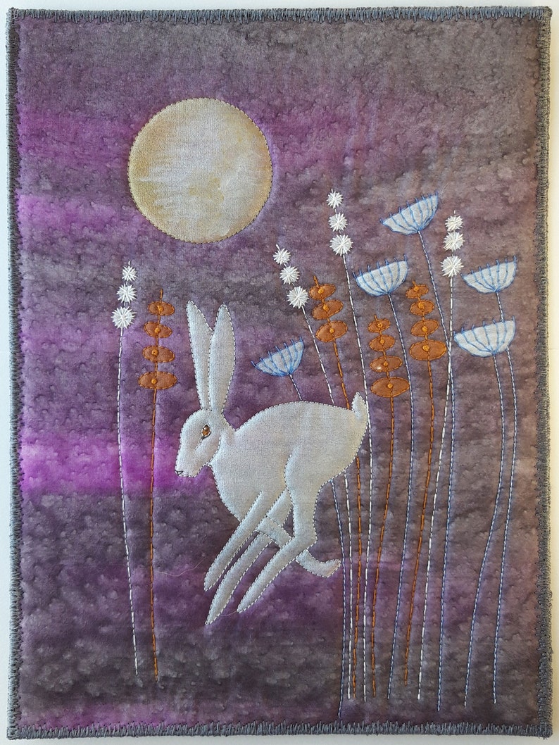 Midnight Hare Applique Art Quilt Paper Pattern - Etsy