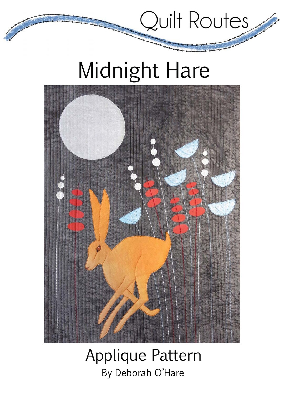 Midnight Hare Applique Art Quilt Paper Pattern - Etsy