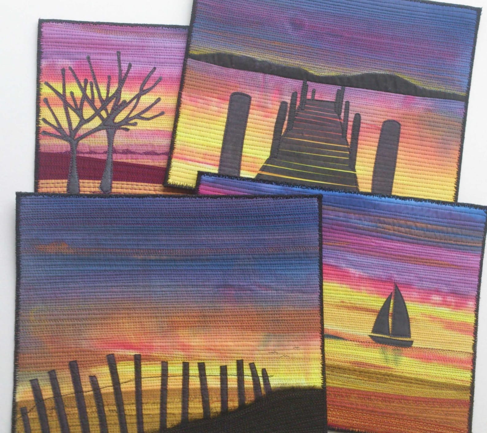 Sunset Skies Landscape and Applique Quilt Pattern. Digital Version. - Etsy