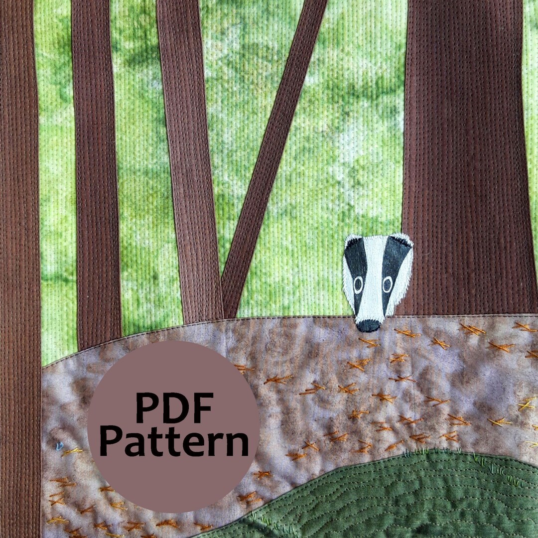 Badger Landscape Applique Quilt Pattern. Digital Version. - Etsy