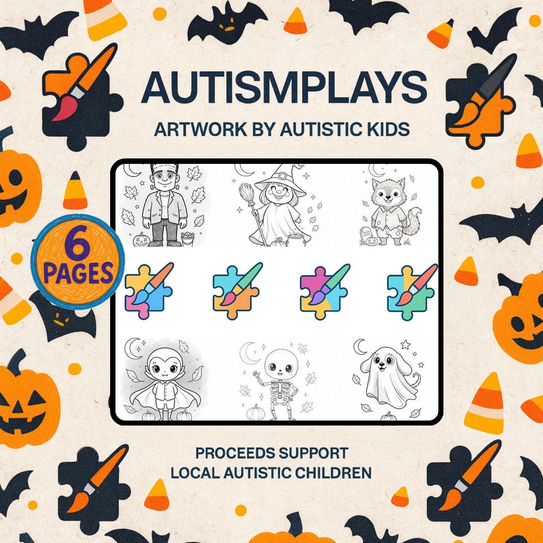 Non-scary Halloween Monster Coloring Book for Kids – Printable Activity ...