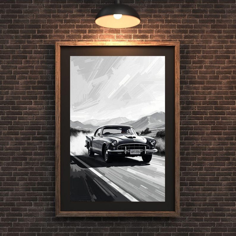 Vintage Car Wall Art Printable | Classic Automobile Poster | Retro Car ...