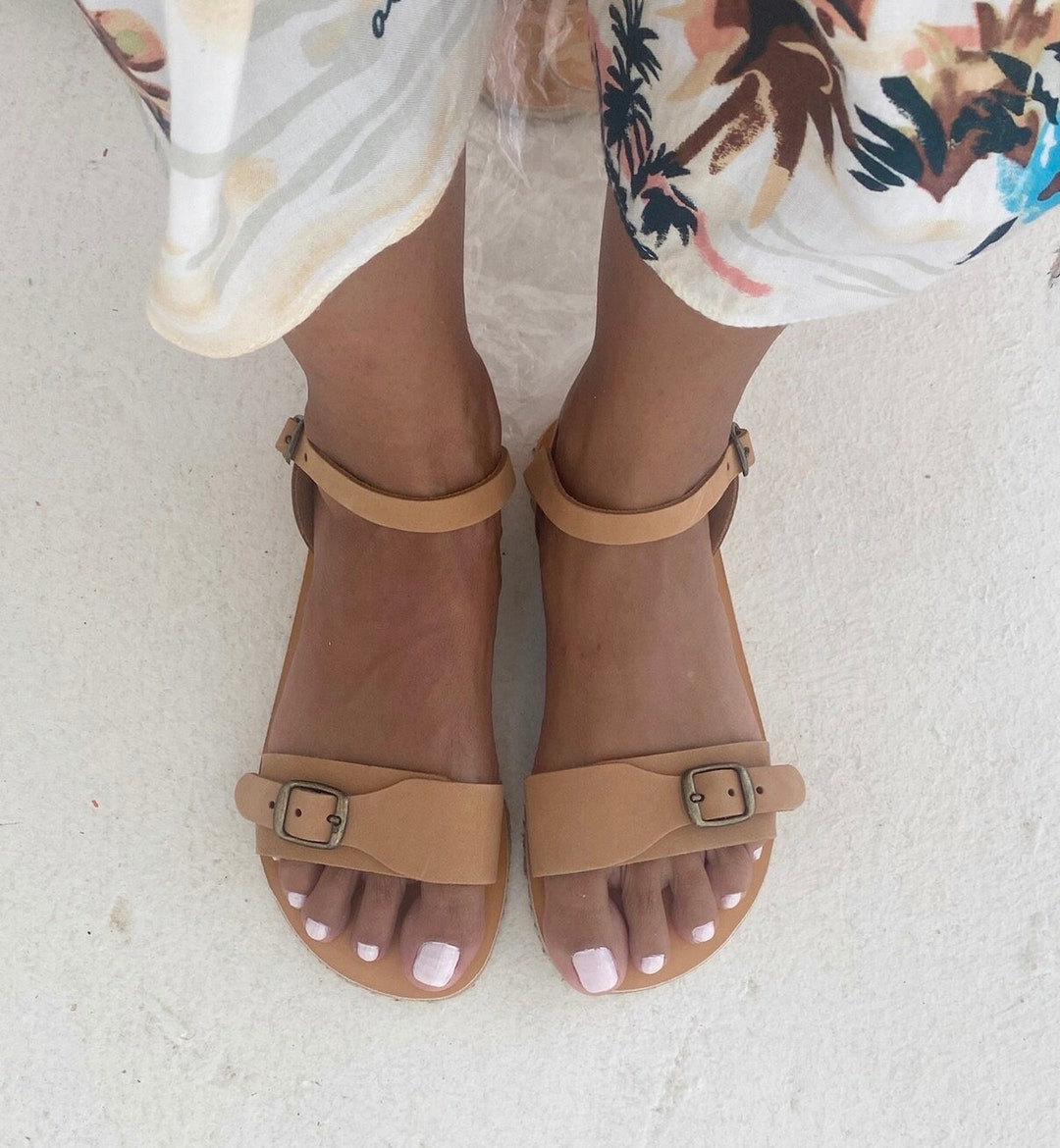 Barefoot Sandals With Adjustable Straps, Leather Sandals, Flat Sandals ...