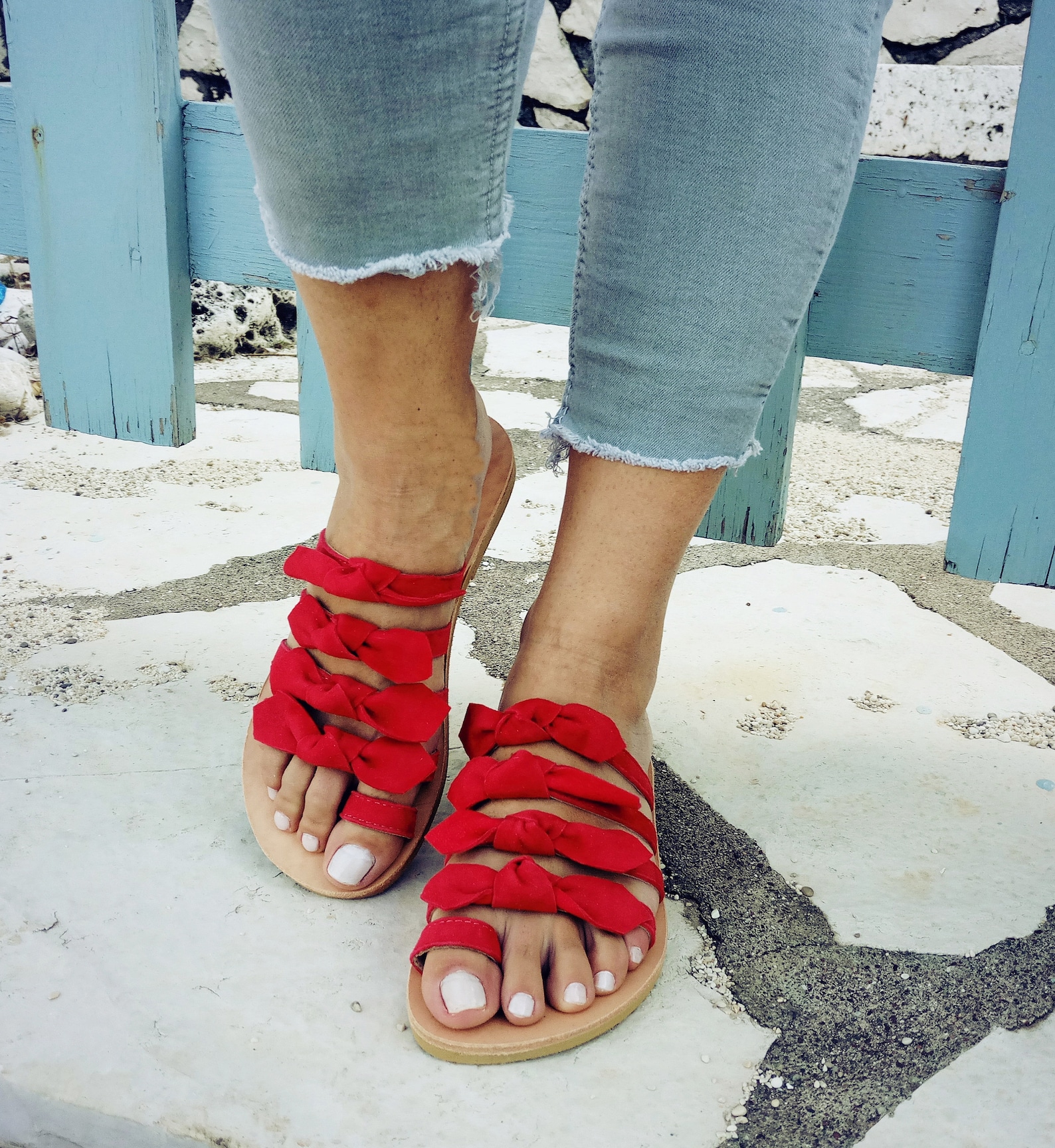 Leather Sandals Ladies Leather Sandals Womens Sandals Red - Etsy