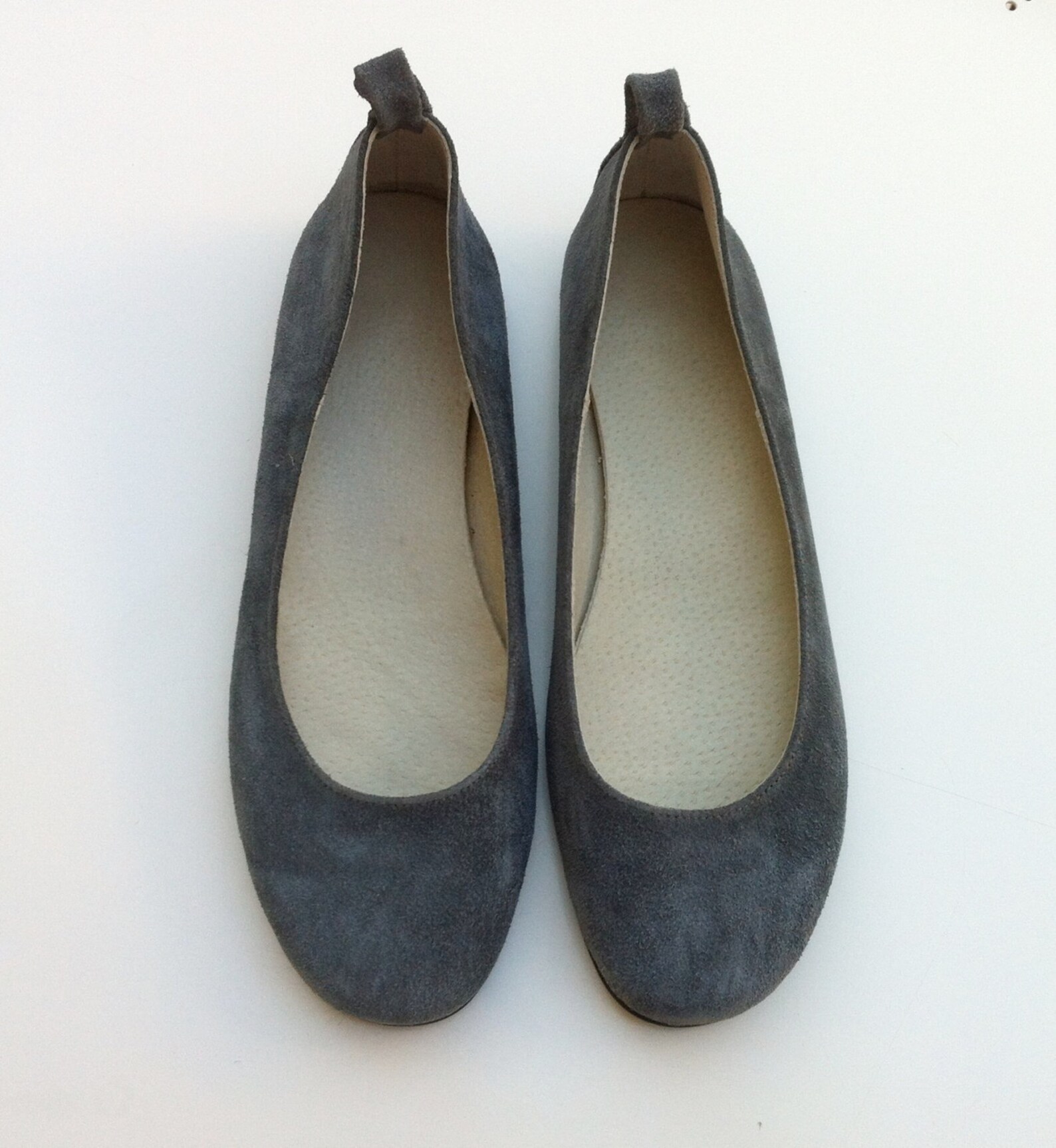 Leather Ballerina Shoes in Gray Color Women Shoes Ballet - Etsy