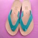 Turquoise Leather Sandals 100% Leather greek Classic Sandals - Etsy