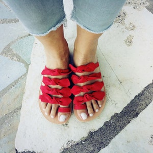 Leather Sandals, Ladies Leather Sandals, Womens Sandals, Red Sandals ...