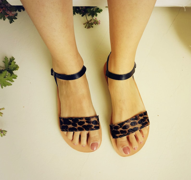 Animal Print Leather Sandals, Leopard Sandals ,leather Sandals ...