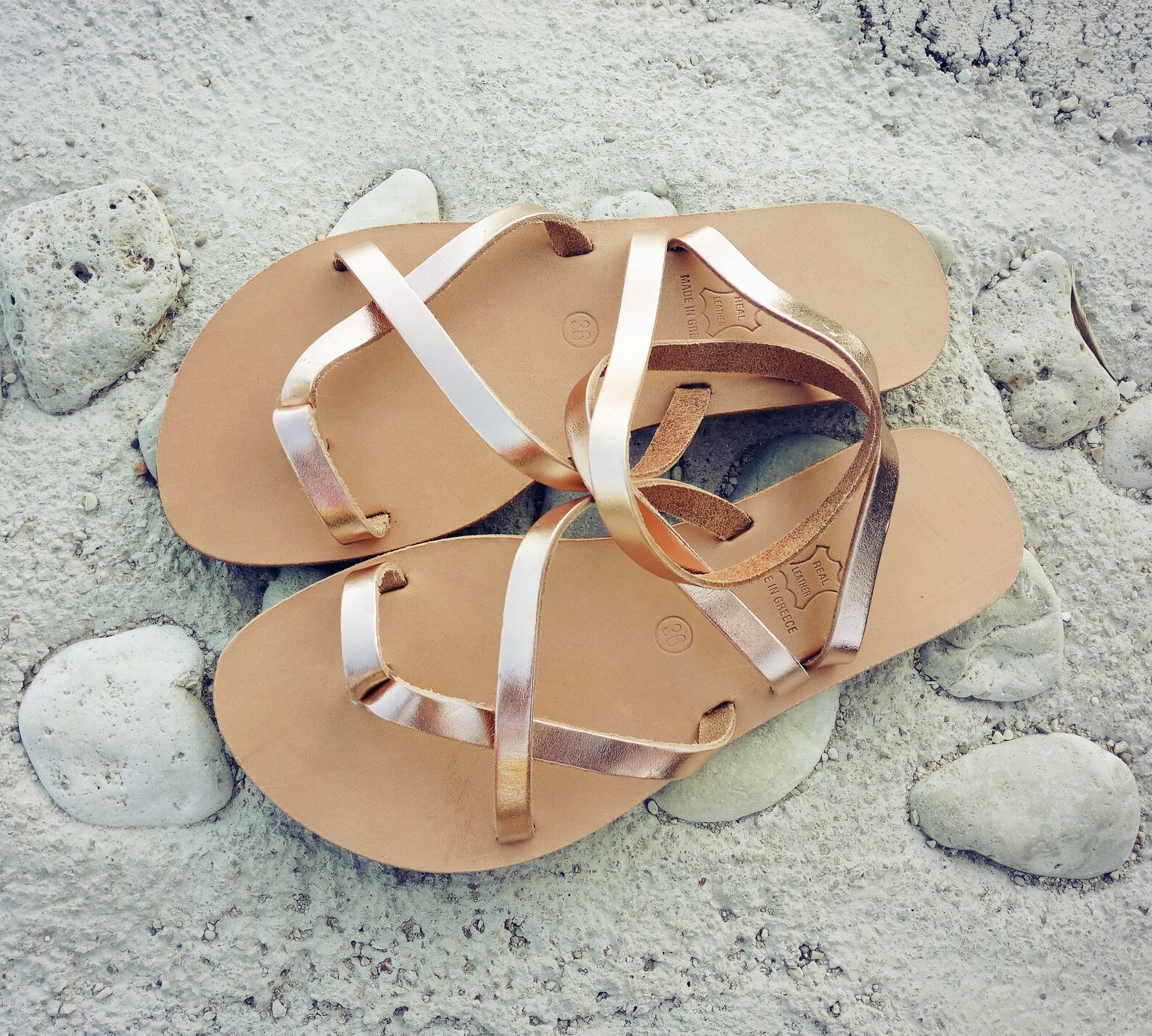 Leather sandals for women Rose gold sandals leather sandals | Etsy