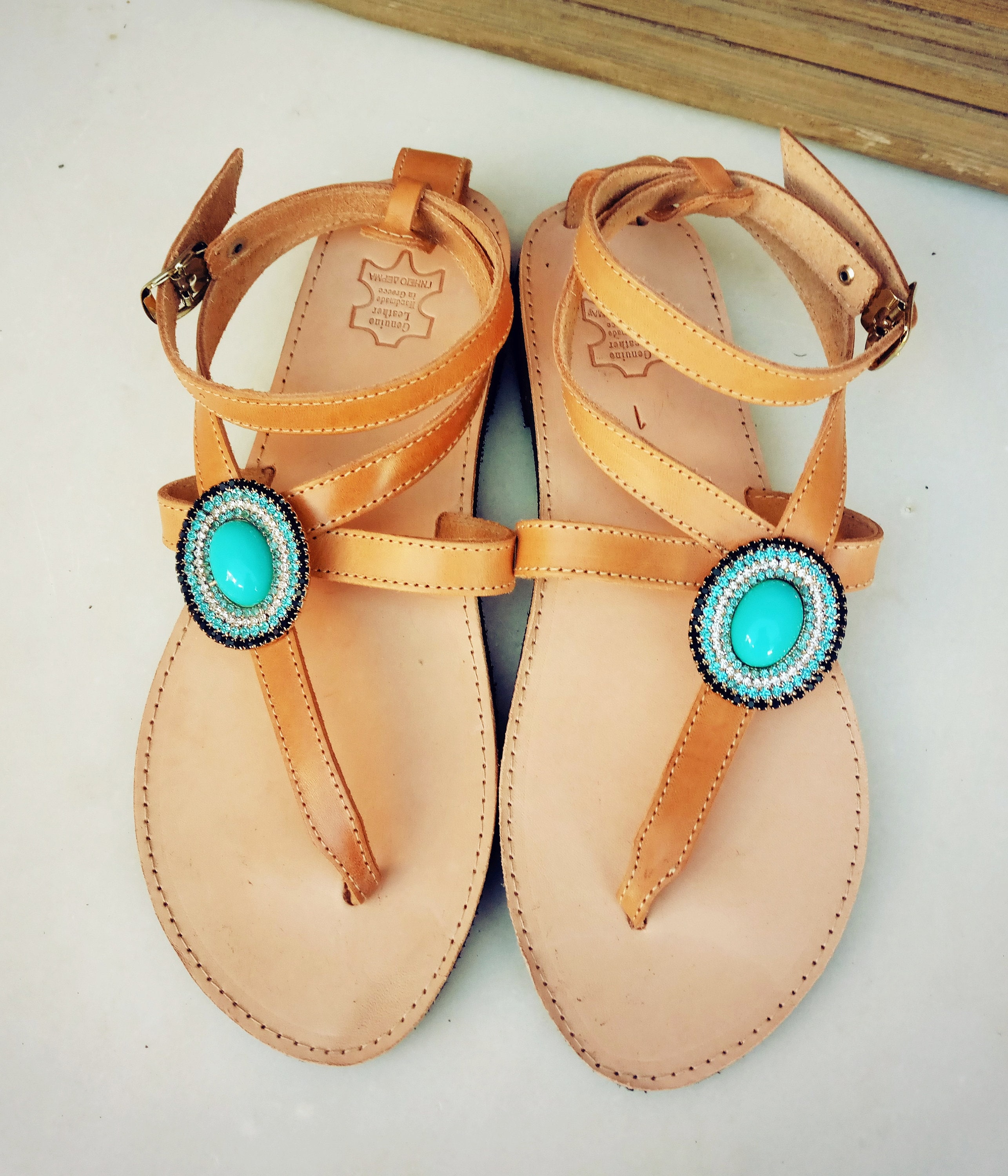 Leather Sandals With Strass Leather Sandals Women Sandals | Etsy