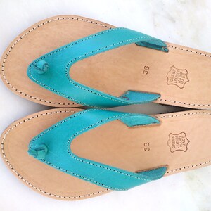 Turquoise Leather Sandals, 100% Leather ,greek Classic Sandals at Many ...