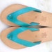 Turquoise Leather Sandals, 100% Leather ,greek Classic Sandals at Many ...