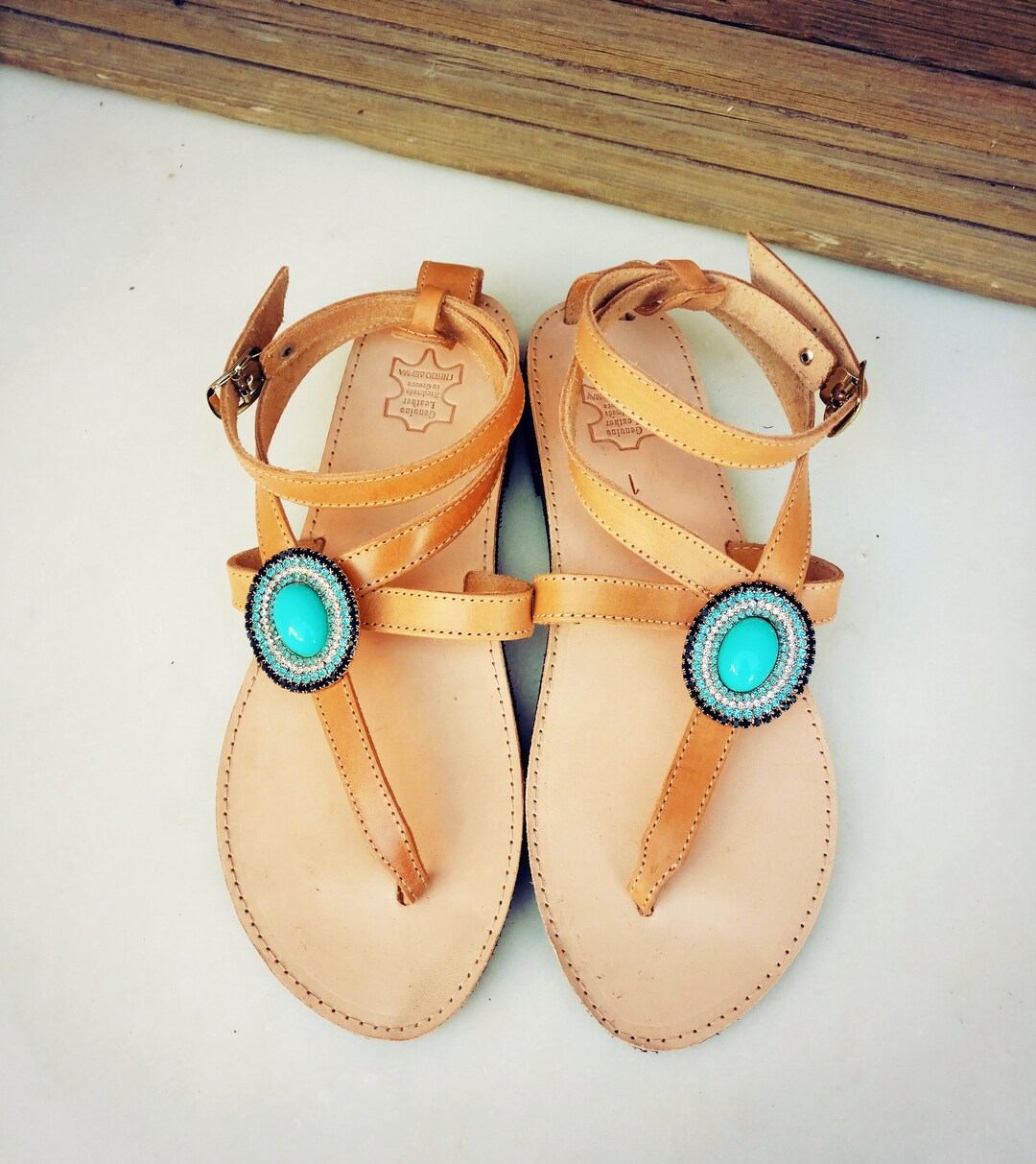 Leather Sandals With Strass, Leather Sandals, Women Sandals, Greek ...