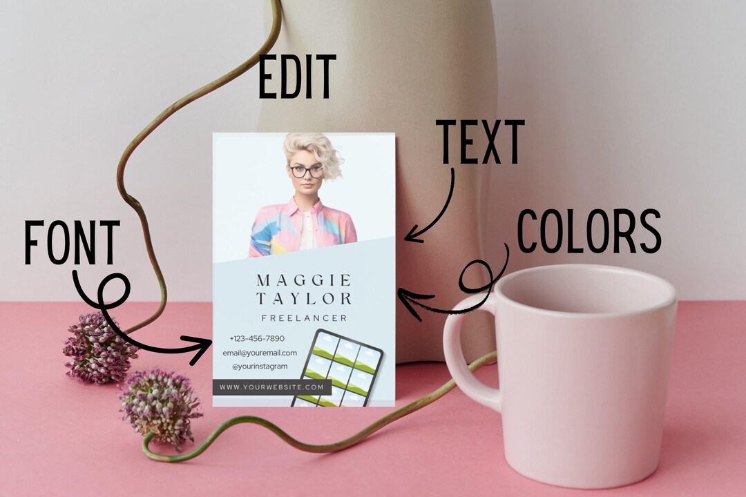 Editable Freelance Business Card Template | Canva Business Card for ...