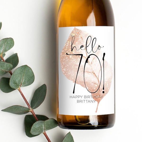 70th Birthday Wine Bottle Labels for Men - Etsy