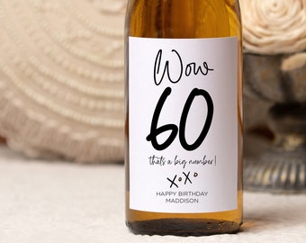 Custom Birthday Wine Labels, 60th Birthday Wine Label, 50th Birthday ...