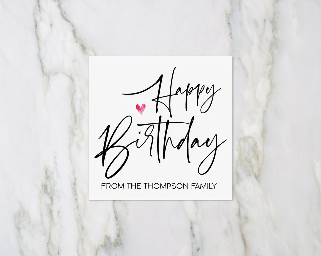 Personalized Happy Birthday Gift Label Stickers, Party Stickers, Square ...